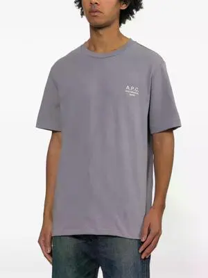 A.p.c. Logo-embroidered Round Neck T-shirt - Grey