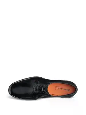 Santoni Leather Derby Shoes - Black