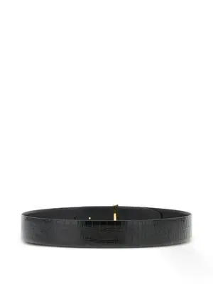 TOM FORD Reversible Crocodile-effect Belt - Black