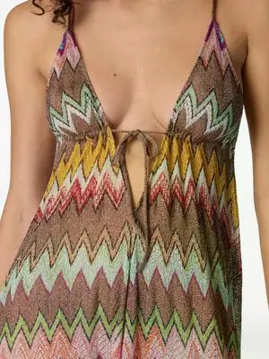 Missoni V-neck Sleeveless Maxi Dress - Brown