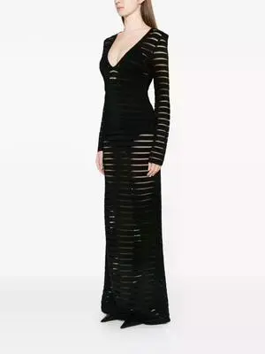 David Koma V-neck Openwork Maxi Dress