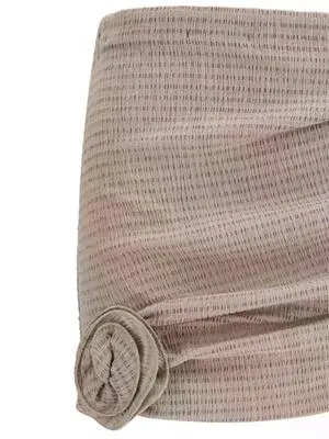 Magda Butrym Flower-appliqué Mini Skirt - Brown