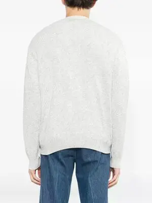 AGNES B. Logo V-neck Cardigan - Grey