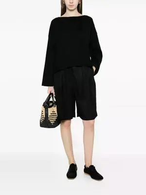 C.T.PLAGE Layered Hem Sweater - Black
