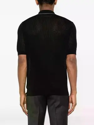 Tagliatore Textured Polo Shirt - Black
