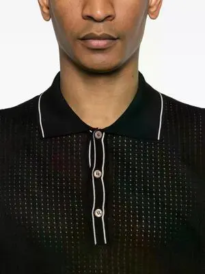 Tagliatore Textured Polo Shirt - Black