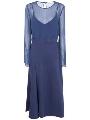 P.a.r.o.s.h Panty26" Cady Midi Dress - Blue