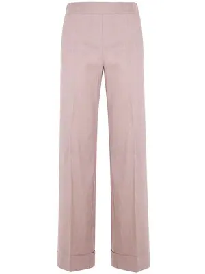 D.exterior Changing Linen Straight Trousers - Brown