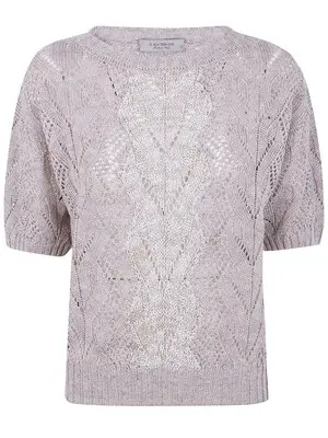 D.exterior Braids Linen Crystal Sweater - Brown