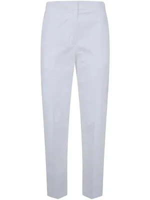 Seventy Popeline Fine Cotton Stretch Trousers - White
