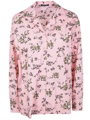 LAURA URBINATI Oversized Floral Print Shirt