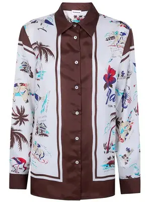 P.a.r.o.s.h Scard Foulard Print Shirt - Brown