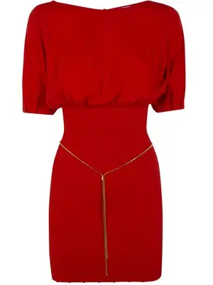 Elisabetta Franchi Mini Knit Dress - Red