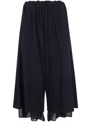 Y`S Gathered Double-layer Trousers