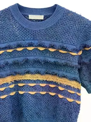Ulla Johnson Knitted Short-sleeve Top - Blue
