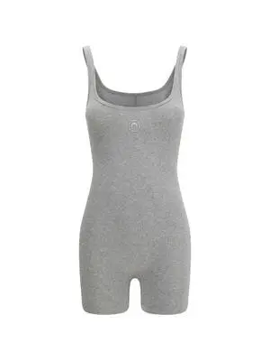 MARINE SERRE Moon-logo Playsuit - Grey