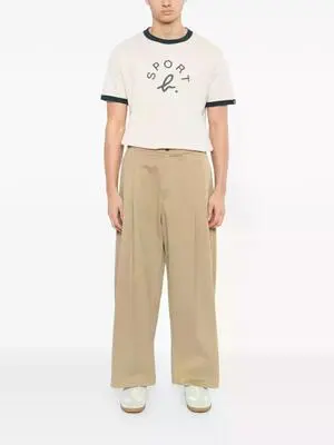 AGNES B. Logo-print Ringer T-shirt - Pink