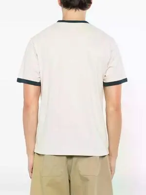 AGNES B. Logo-print Ringer T-shirt - Pink