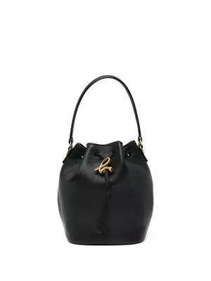 AGNES B. Drawstring Leather Bucket Bag