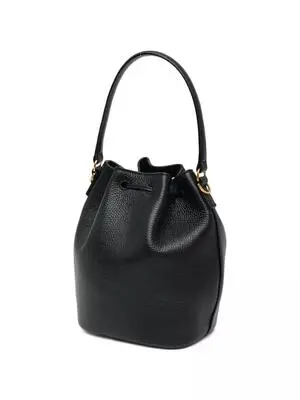 AGNES B. Drawstring Leather Bucket Bag