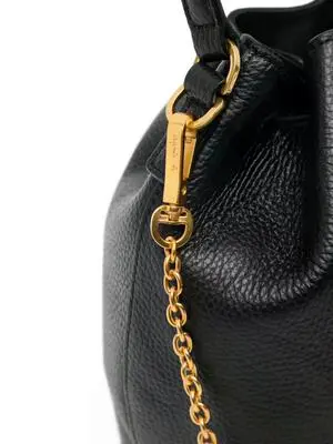AGNES B. Drawstring Leather Bucket Bag
