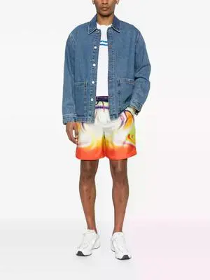 Casablanca Dyed-effect Drawstring Shorts - Orange