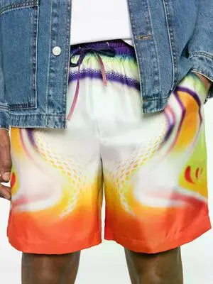Casablanca Dyed-effect Drawstring Shorts - Orange