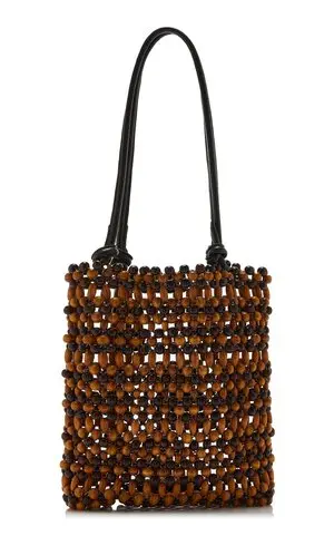 Staud STAUD Baja Beaded Mini Tote Brown