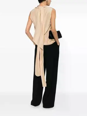 Carven Tie-neck Sleeveless Blouse