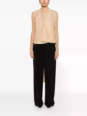 Carven Tie-neck Sleeveless Blouse