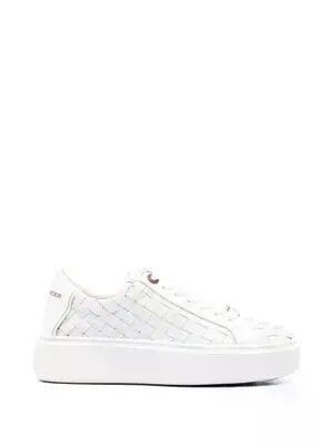 ALEXANDER SMITH London High Woven-leather Sneakers - White