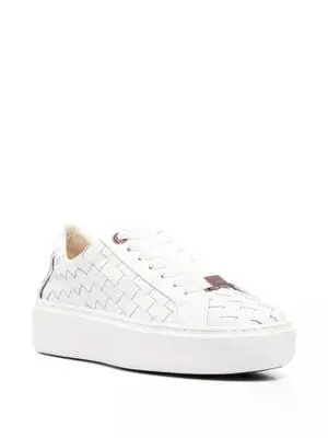 ALEXANDER SMITH London High Woven-leather Sneakers - White