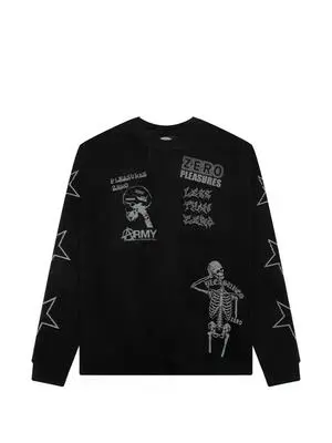 PLEASURES Star Graphic Long Sleeve T-shirt - Black