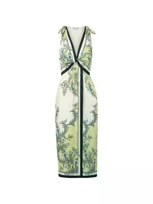 Veronica Beard Kaliza Tie-strap Floral Midi Dress - Neutrals