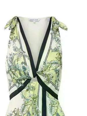 Veronica Beard Kaliza Tie-strap Floral Midi Dress - Neutrals