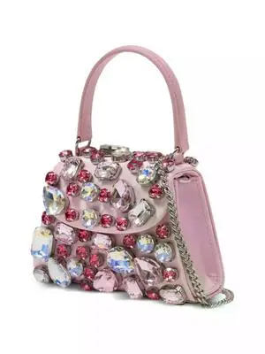 SELF-PORTRAIT Crystal Embellished Mini Bag - Pink