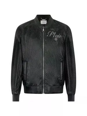 Philipp Plein Perforated Leather Bomber