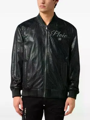 Philipp Plein Perforated Leather Bomber