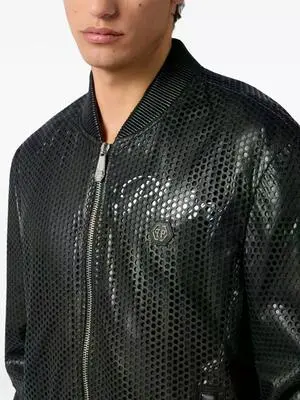 Philipp Plein Perforated Leather Bomber