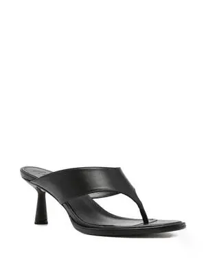 AeydĒ Olenna Leather Heel Sandals - Black