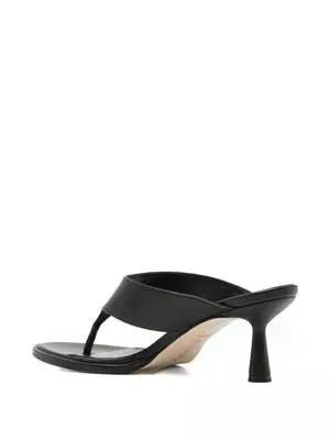 AeydĒ Olenna Leather Heel Sandals - Black
