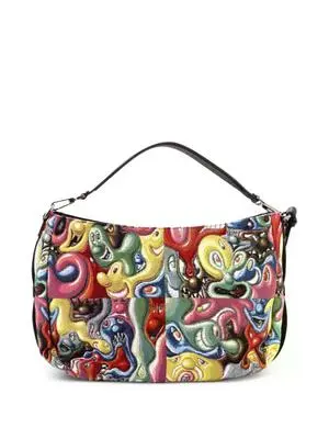 Dior Kenny Scharf Saddle Soft Bag Jacquard Printed Canvas Crossbody Bag - Multicolour
