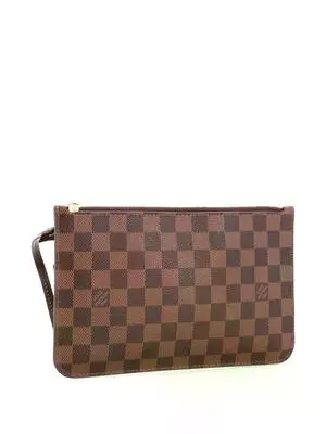 LOUIS VUITTON Neverfull Pochette Damier Large Pouch - Brown