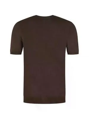 SLOWEAR Short-sleeved Crew-neck Sweater - Brown