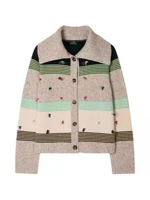 Paul Smith Block-stripe Knit Wool Cardigan