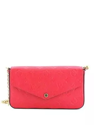 LOUIS VUITTON Felicie Pochette Monogram Empreinte Leather - Red