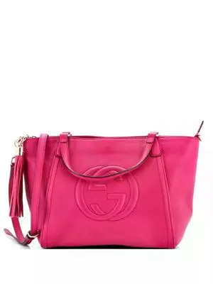 Gucci Soho Convertible Top Handle Leather Satchel - Pink