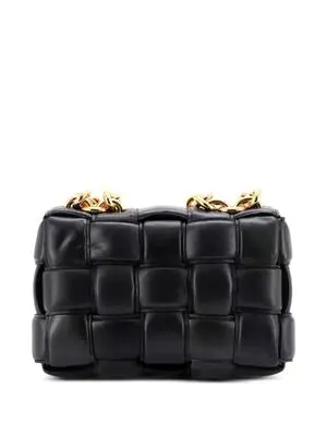 Bottega Veneta Cassette Chain Padded Maxi Intrecciato Leather Crossbody Bag - Black