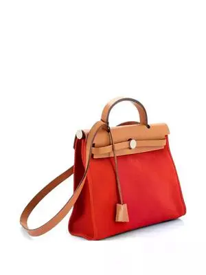 Hermès Herbag Zip 31 Shoulder Bag Leather And Toile - Brown