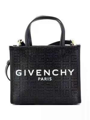 Givenchy G- 4g Embossed Coated Canvas Mini Tote Bag - Black